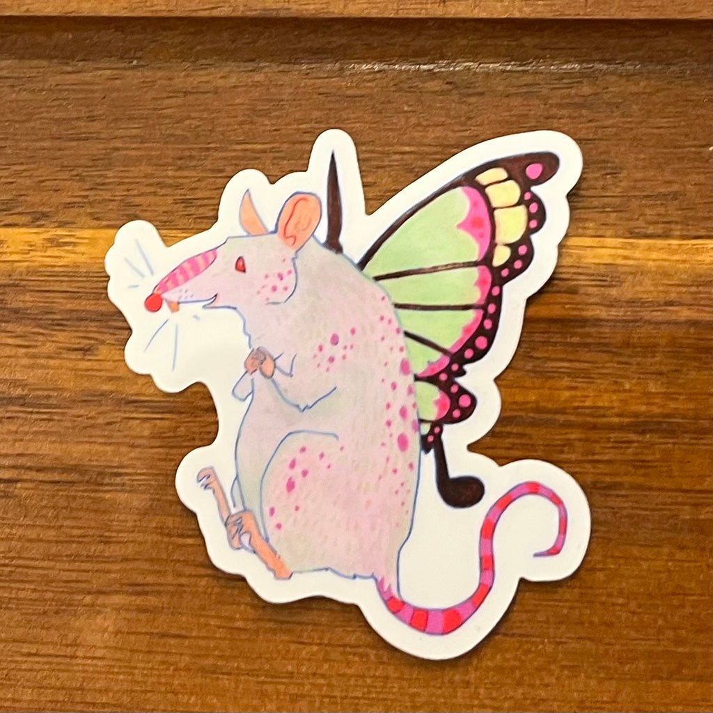 Fairy Rat Waterproof Vinyl Sticker | Artrat Gallery – ArtRat Gallery