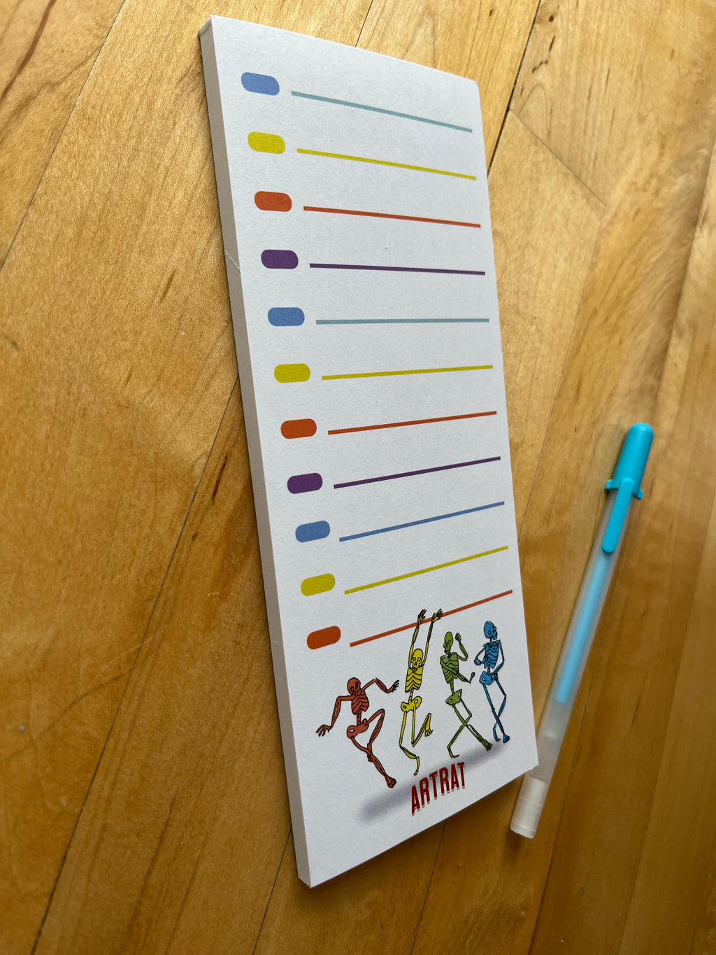 Skelly Rainbow Dance Notepad | ArtRat Gallery